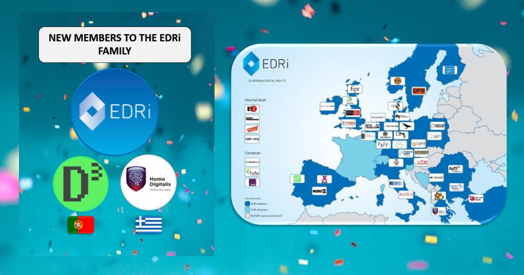 Η Homo Digitalis έγινε πλήρες μέλος της EDRi - Homo digitalis